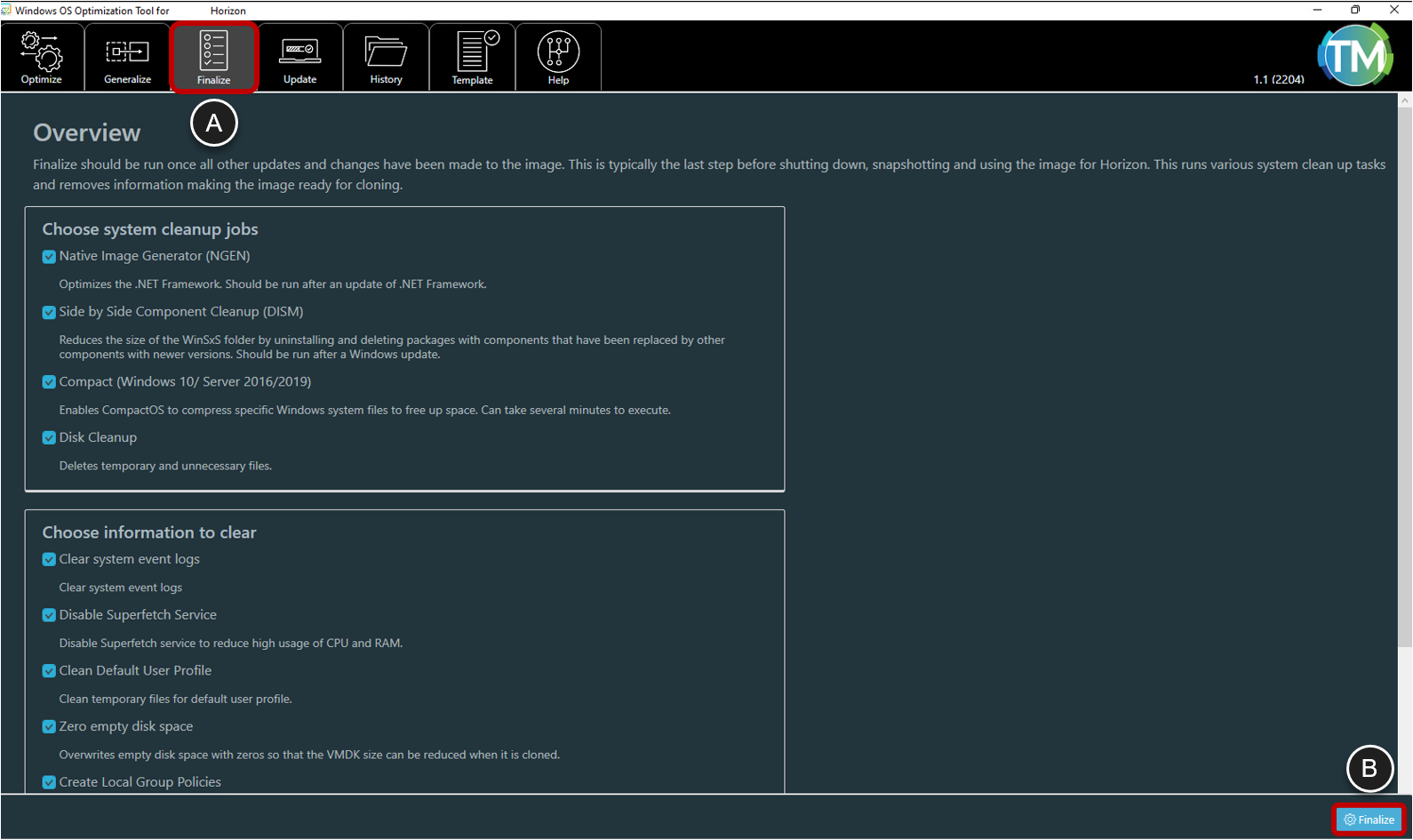 Manually creating optimized Windows images for Horizon VMs | Omnissa