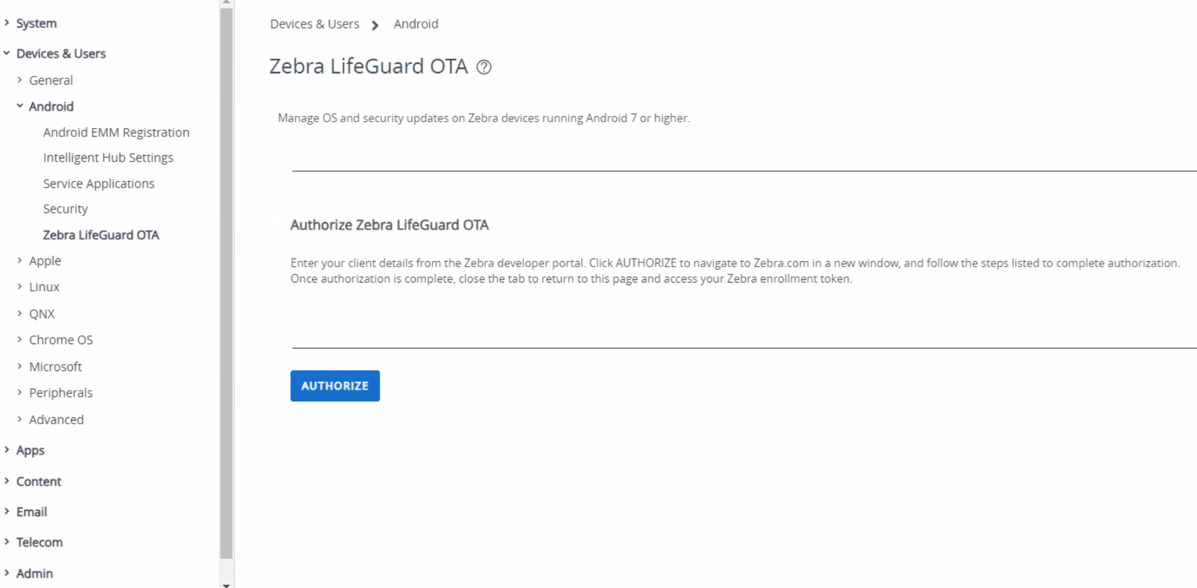 Zebra Android OS Update Methods | Omnissa
